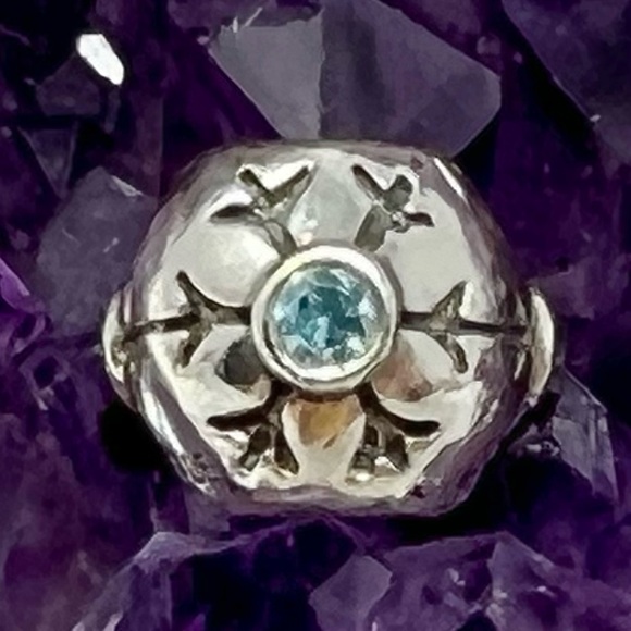 Pandora | Jewelry | Authentic Pandora Sterling Silver Blue Crystalized ...